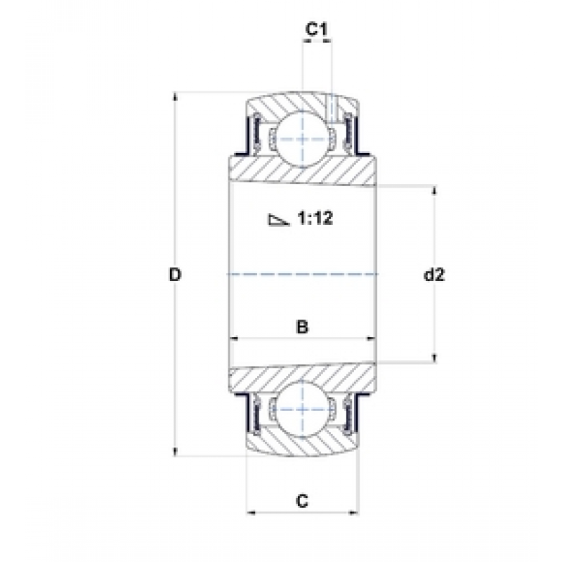 Rolamento esférico com fixação por bucha adaptadora UK213 - 65x120x28mm