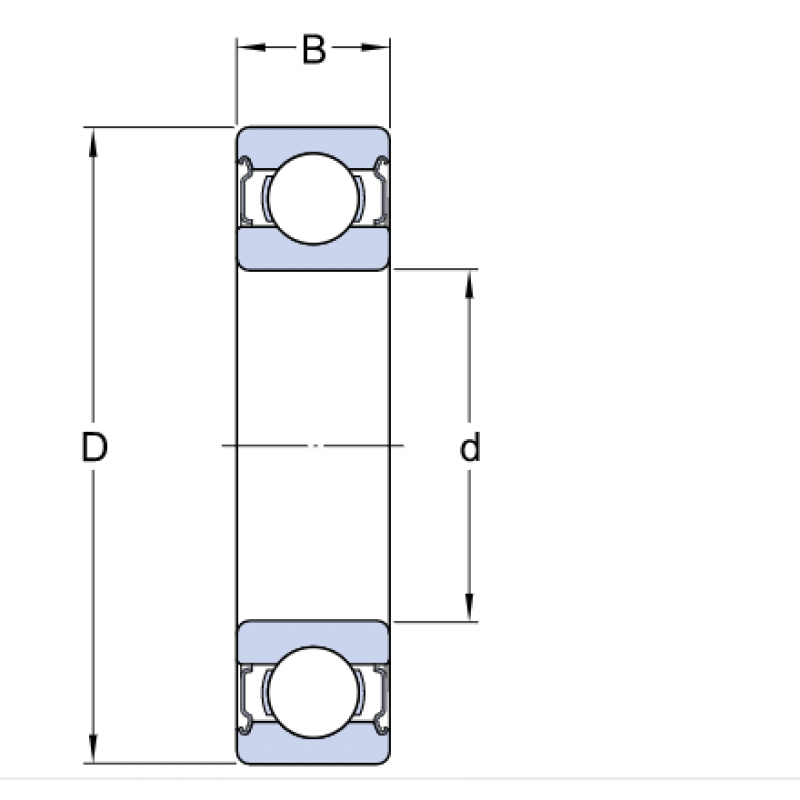 Rolamento Rígido de Esferas 6203-2RS - 17x40x12mm